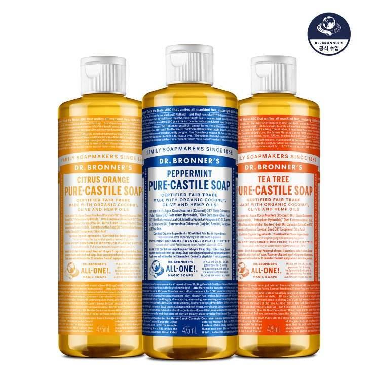 Dr Bronner - Savon à la castile pure de thé 475 ml (10 types) – Koreabe